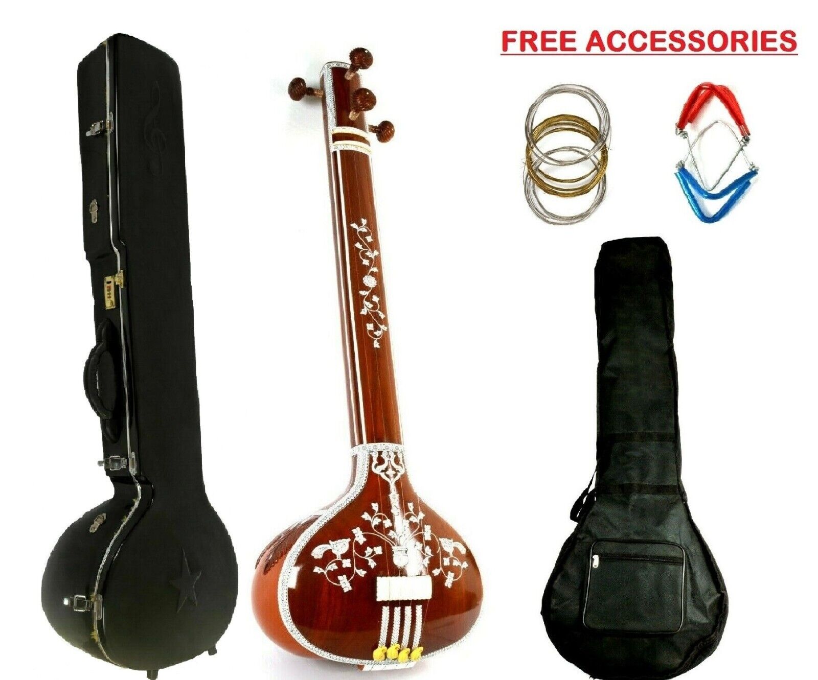 IndianCultura | Professional Musical Tun Wood 4 String Tambura ...